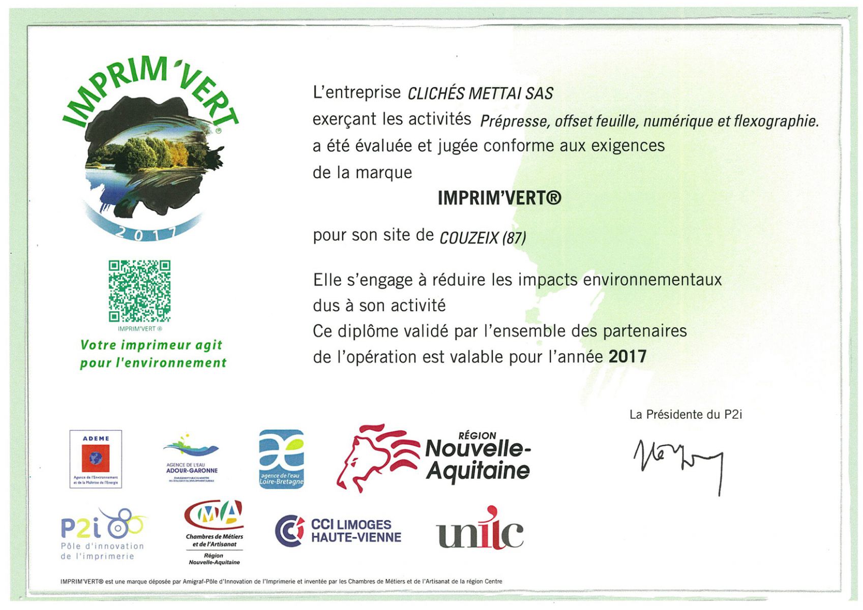 IMPRIMVERT - Imprimerie Mettai