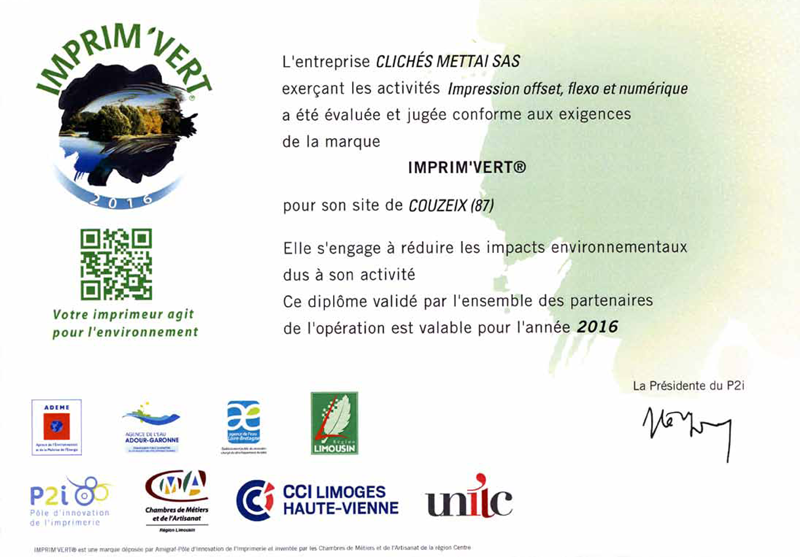 IMPRIMVERT - Imprimerie Mettai